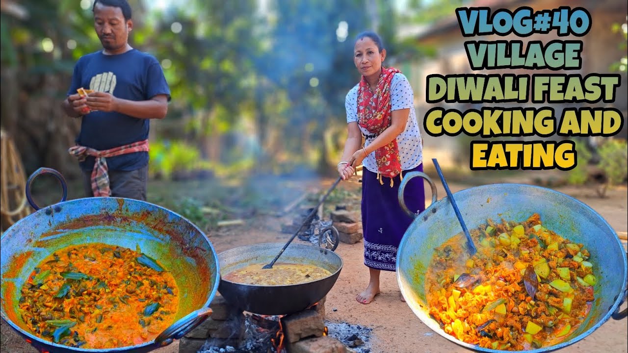 Our Village House Feast | Diwali Fiesta Cooking And Eating With Village ...