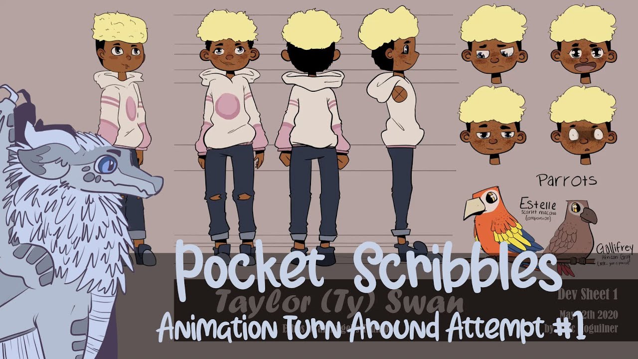 Pocket Animates - Character Turnaround First Attempt - YouTube