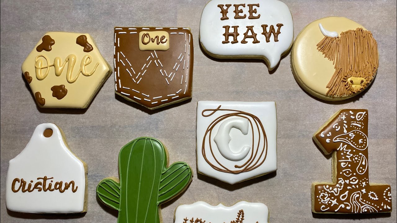 How to decorate western themed cookies - YouTube