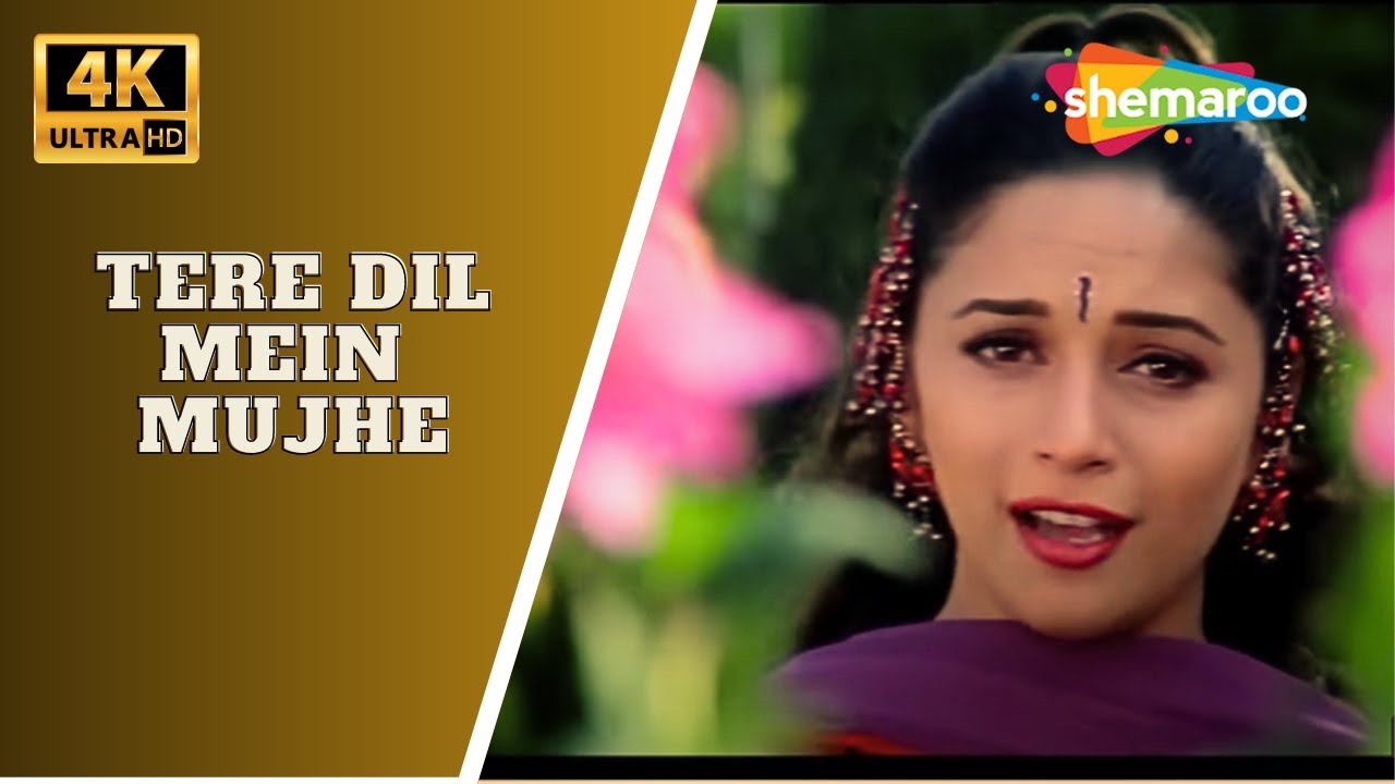 Tere Dil Mein Mujhe - 4K Video | Sanjay Kapoor, Madhuri Dixit | Udit ...