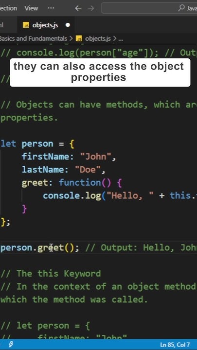 Define And Call Methods Within Javascript Objects Coding Javascript