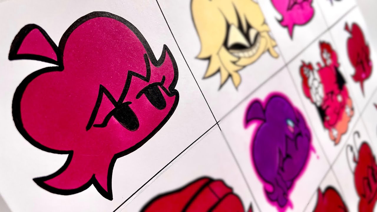Drawing GIRLFRIEND HEALTH ICONS / Different MODS ( Friday Night Funkin ...