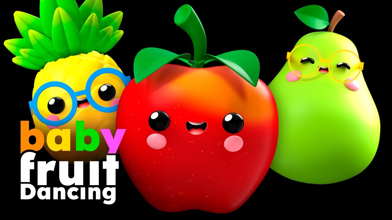 Apple Dancing with Friends! 🍎 🍊🍍 🍏🫐 Fun Sensory Video for Babies ...