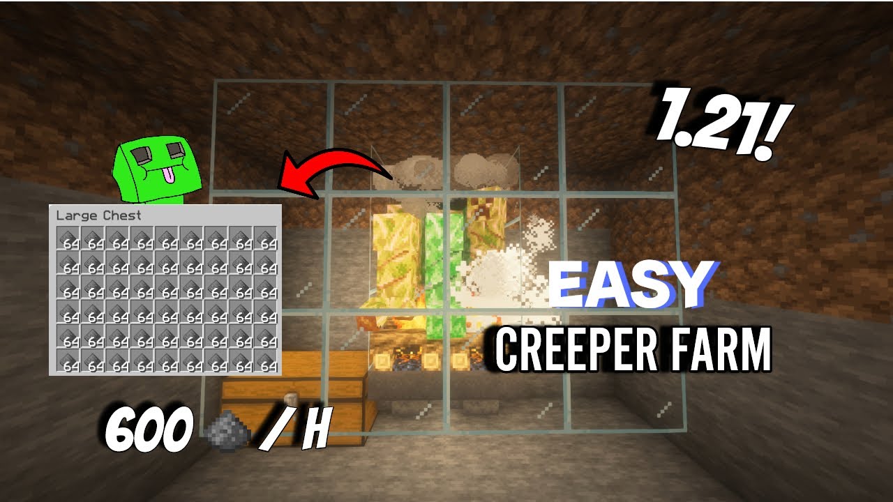Minecraft EASY Creeper Farm 1.21+ Tutorial - YouTube