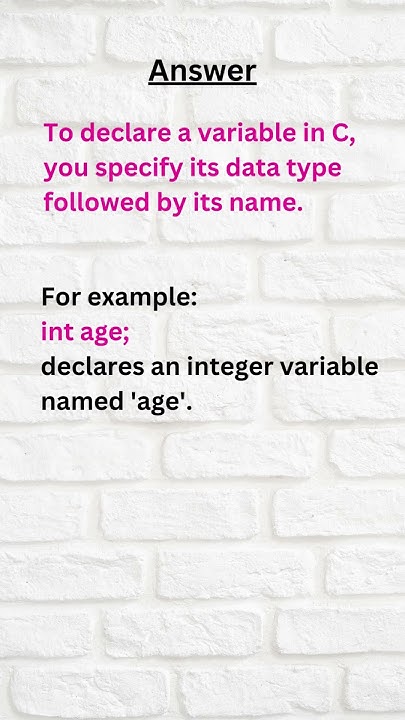 How do you declare a variable in C? | C Programming #shorts - YouTube