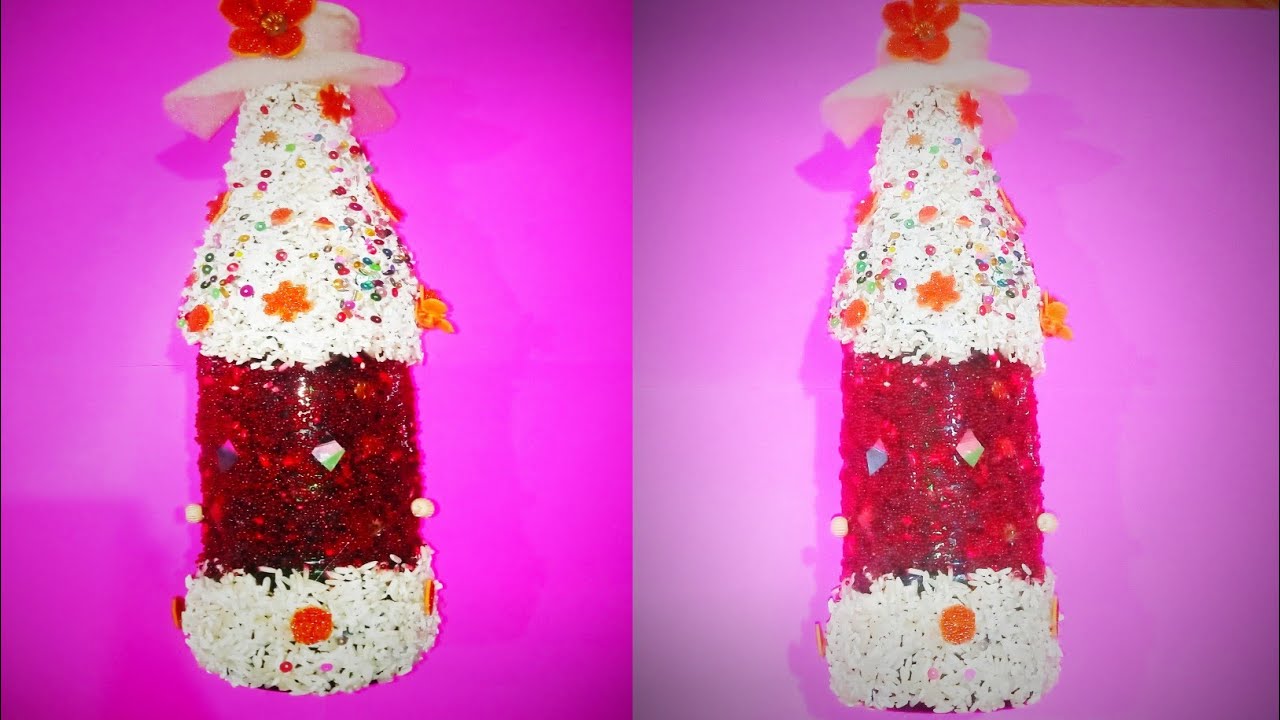 Bottle Decoration Ideas From Waste Material | DIY Bottle Art| Simple ...