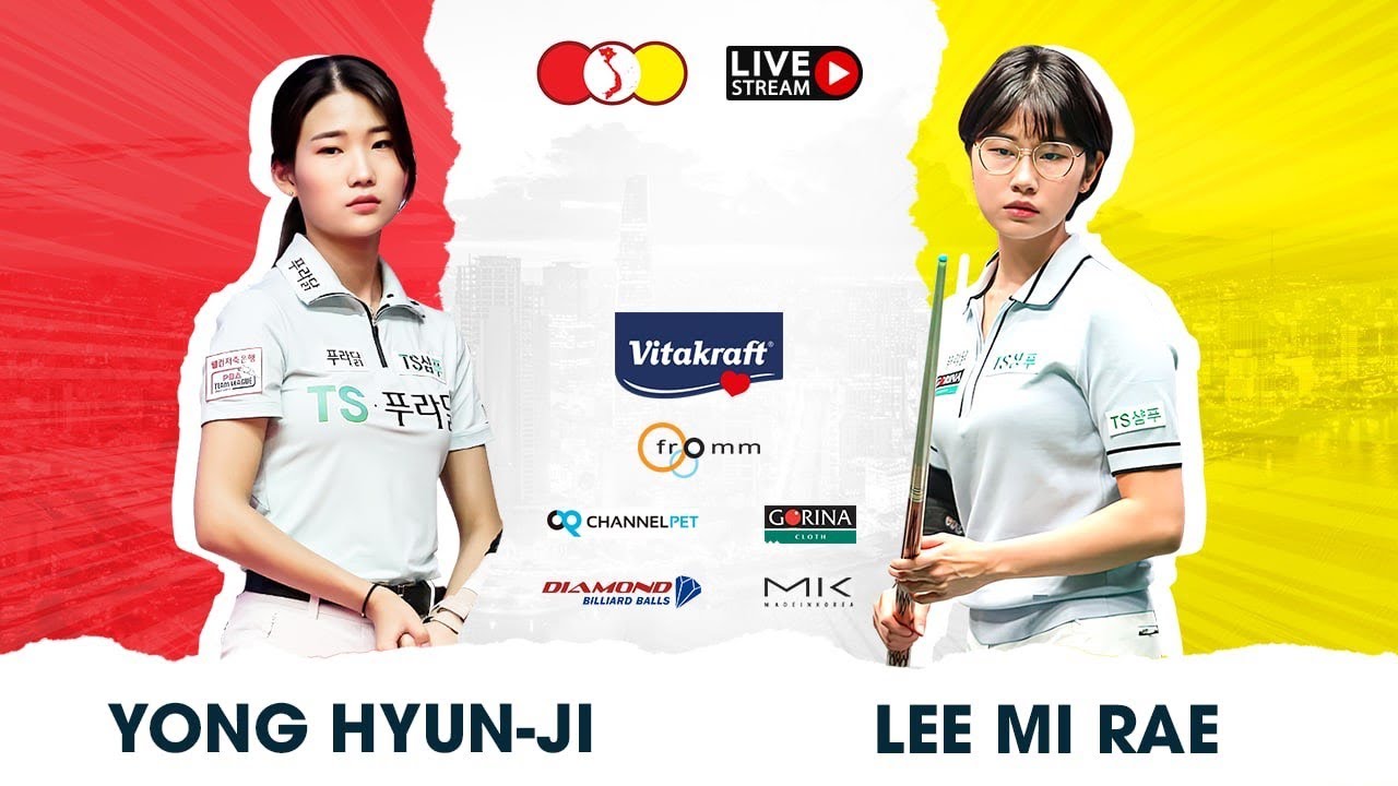 Nữ cơ thủ PBA:Yong Hyun-Ji - Lee Mirae vs HOÀNG VŨ. Billards Carom 3 C - YouTube