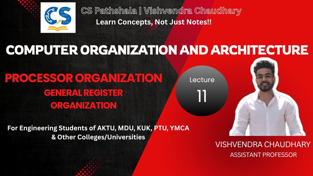COA | Unit-1 | Lecture-11 | Processor Organization-General Register ...