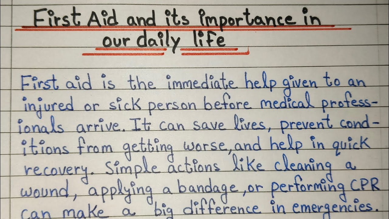 Essay on First Aid and Its Importance in our Daily Life | Essay Writing ...