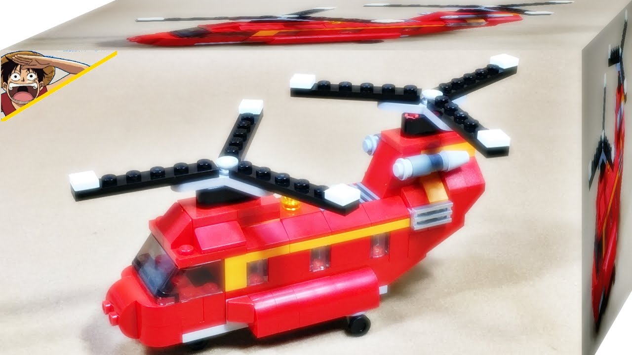 레고 크리에이터 레드 헬리콥터 화물 비행기 31003 3in1 제품 조립 리뷰 Lego creator Red Rotors ...