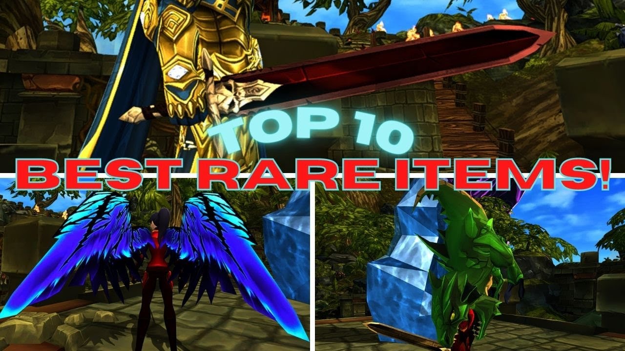 AQ3D Top 10 Best RARE Items In AdventureQuest 3D! - YouTube