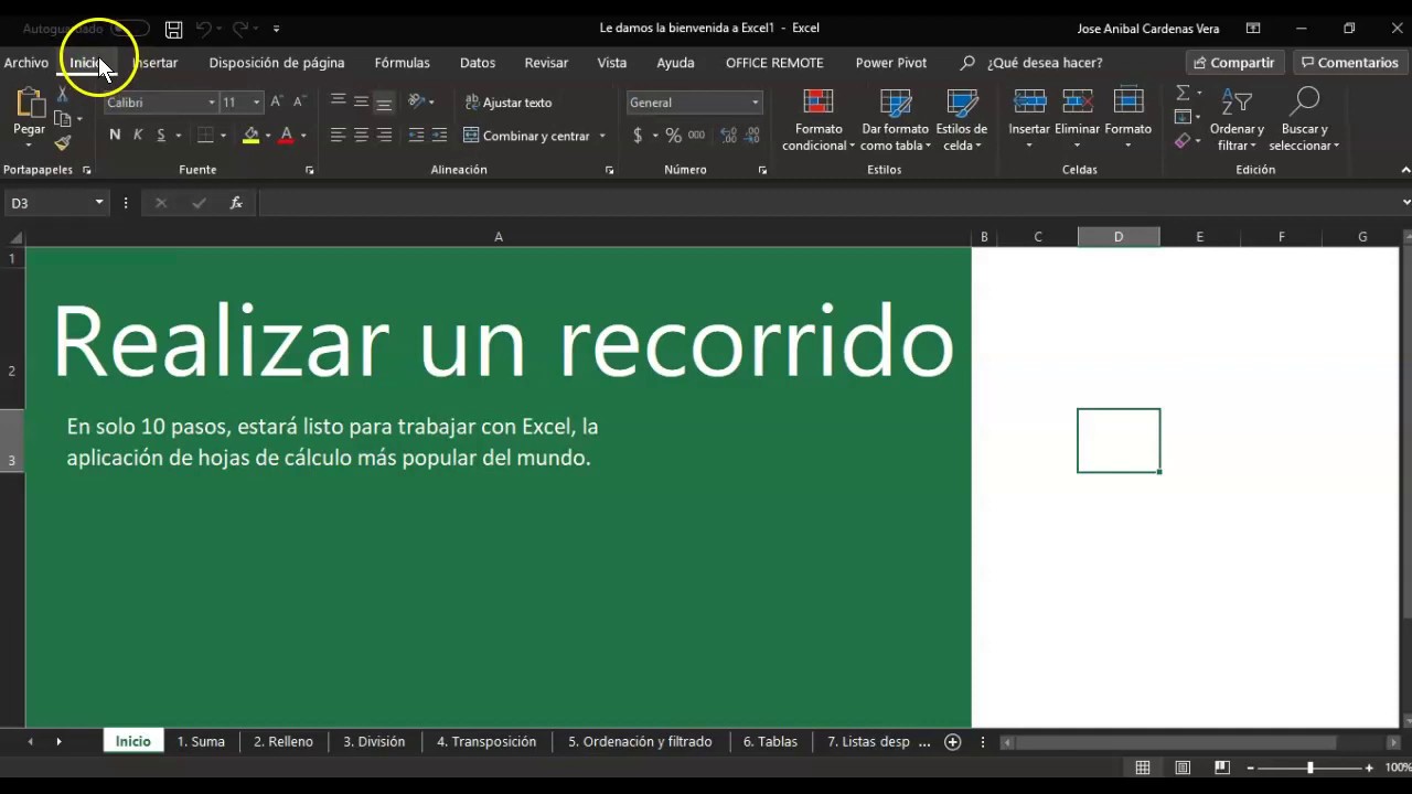 Interfaz de Excel - YouTube