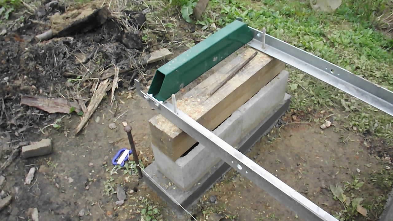 Permanent base for the saw mill. - YouTube