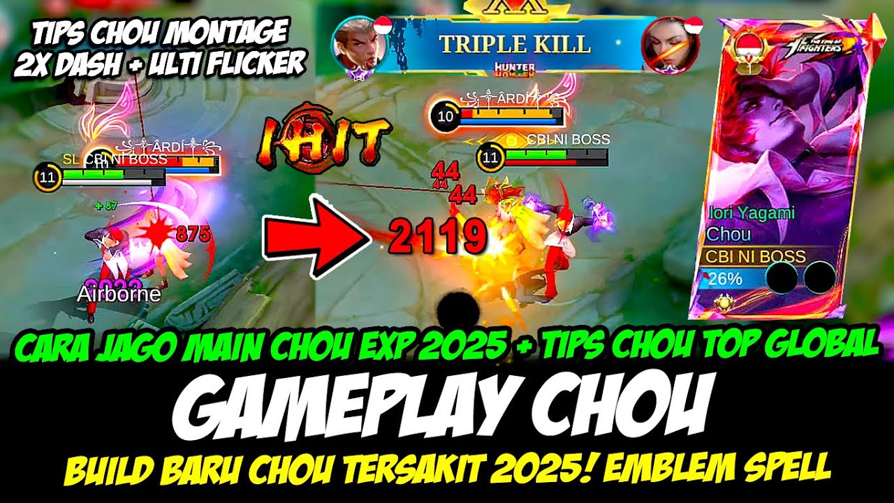 CARA JAGO MAIN CHOU 2025 + TIPS TERBARU CHOU EXP LANE BUILD CHOU ...