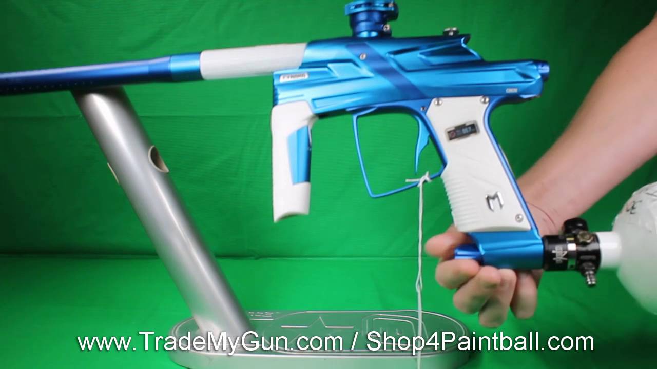 Blue Streak Macdev Cyborg 6 Paintball Gun - YouTube