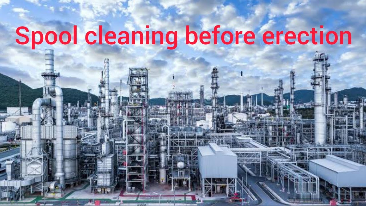 Spool cleaning before erection - YouTube