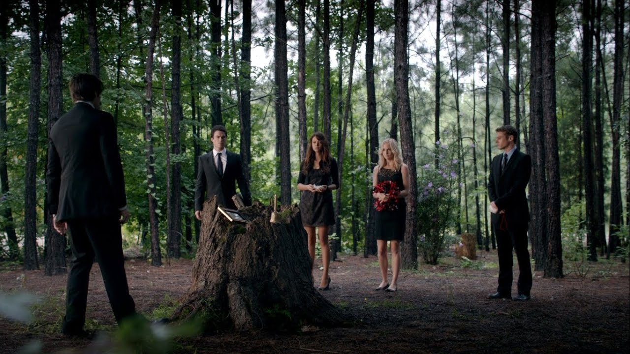 TVD 5x4 - Bonnie's funeral (Part 1) | Delena Scenes HD - YouTube