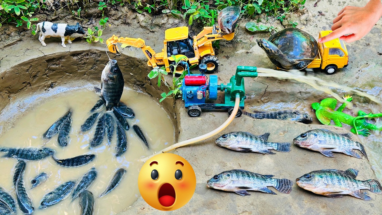catch fish using mini water pump | fishing exciting | diy tractor ...