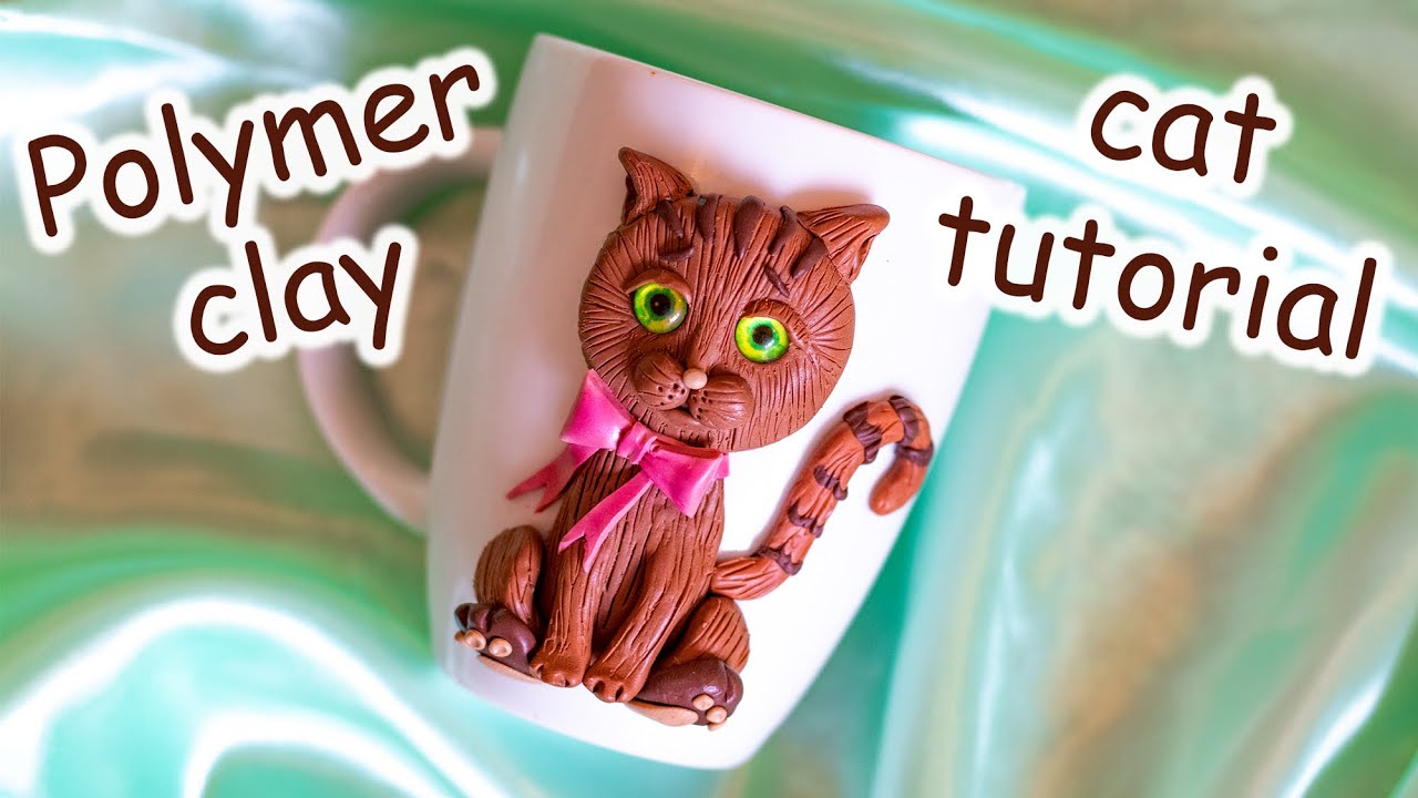 Polymer Clay Cat | polymer clay on mug - YouTube