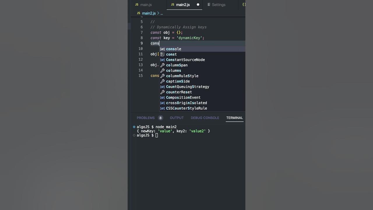 How To Dynamically Assign Keys To Objects Javascript Youtube