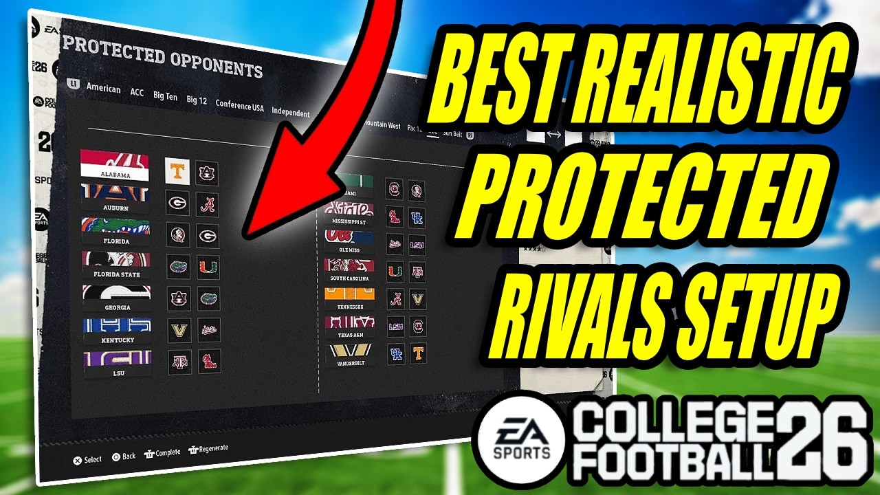 Protected Rivals Setup for College Football 26 Dynasty Mode - YouTube