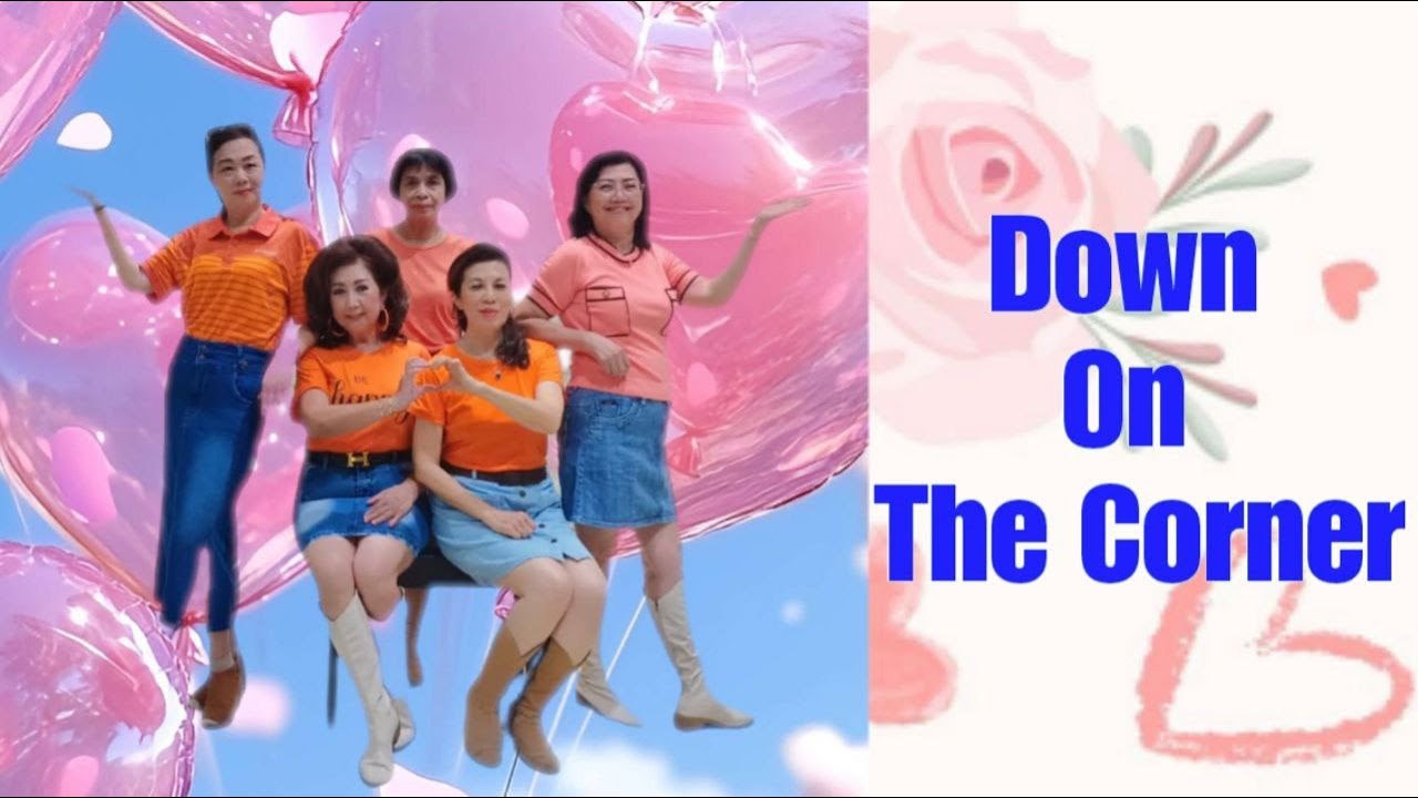Down On The Corner Line Dance (demo & count) - YouTube