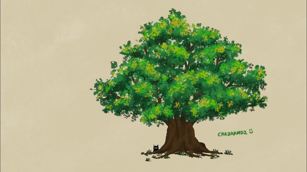 studio ghibli inspired TREE (Digital Painting on Procreate) - YouTube