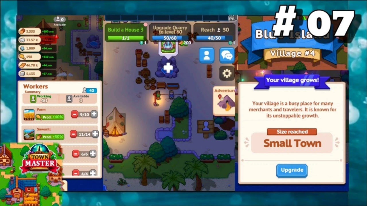 Idle Town Master - Blue Island Upgraded to Small Town #07 - YouTube