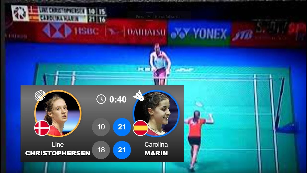 DAIHATSU YONEX Japan Open 2022: Carolina MARIN vs Line CHRISTOPHERSEN ...