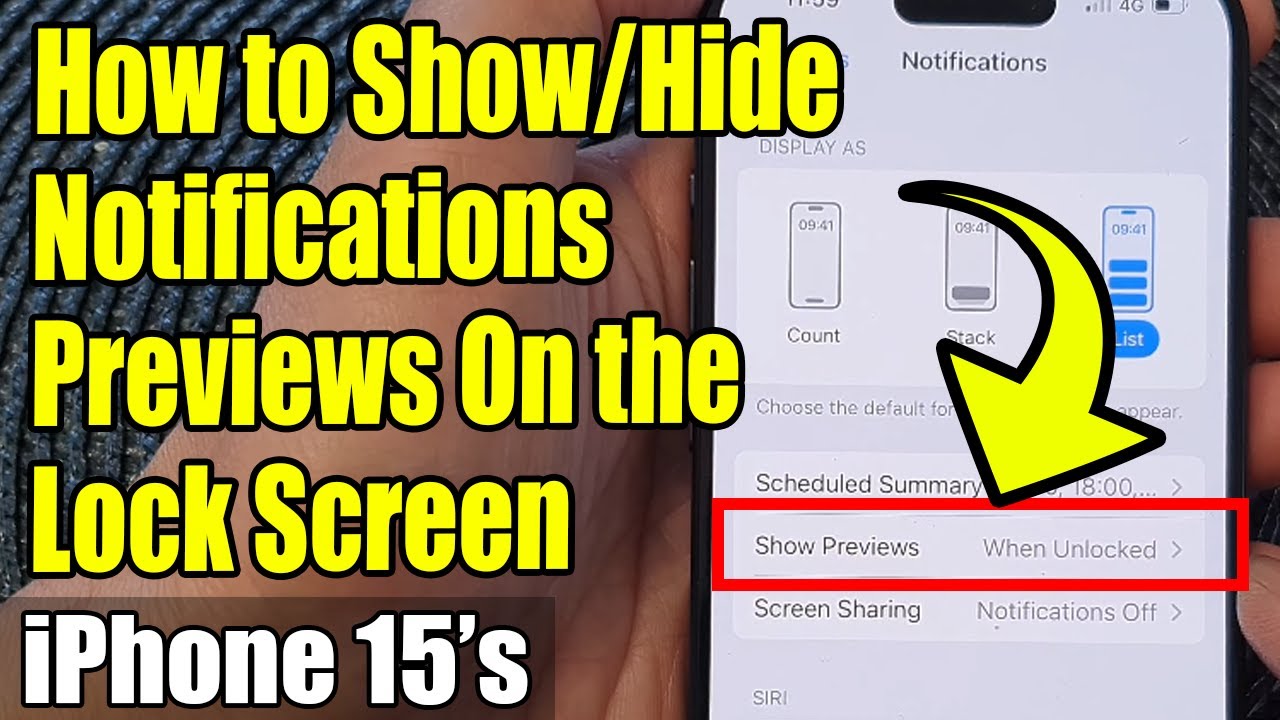 iPhone 15/15 Pro Max: How to Show/Hide Notifications Previews On the ...