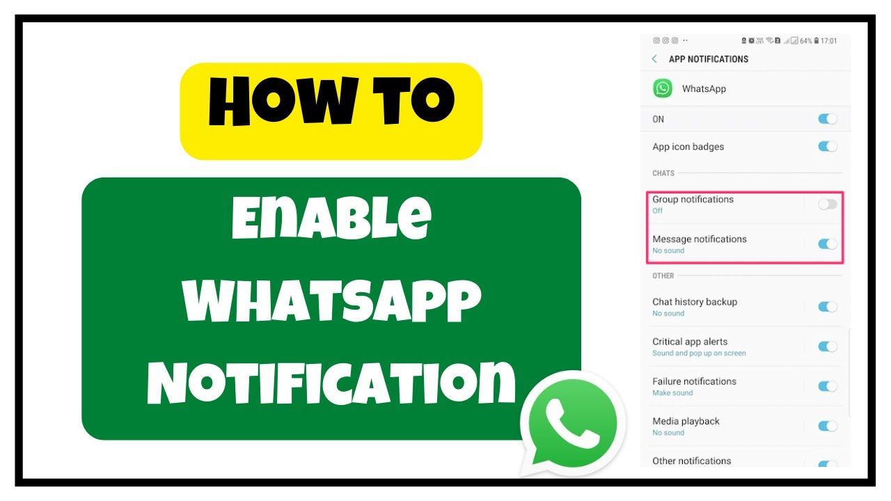 How to Turn on Whatsapp Notifications / Enable Whatsapp Notification ...