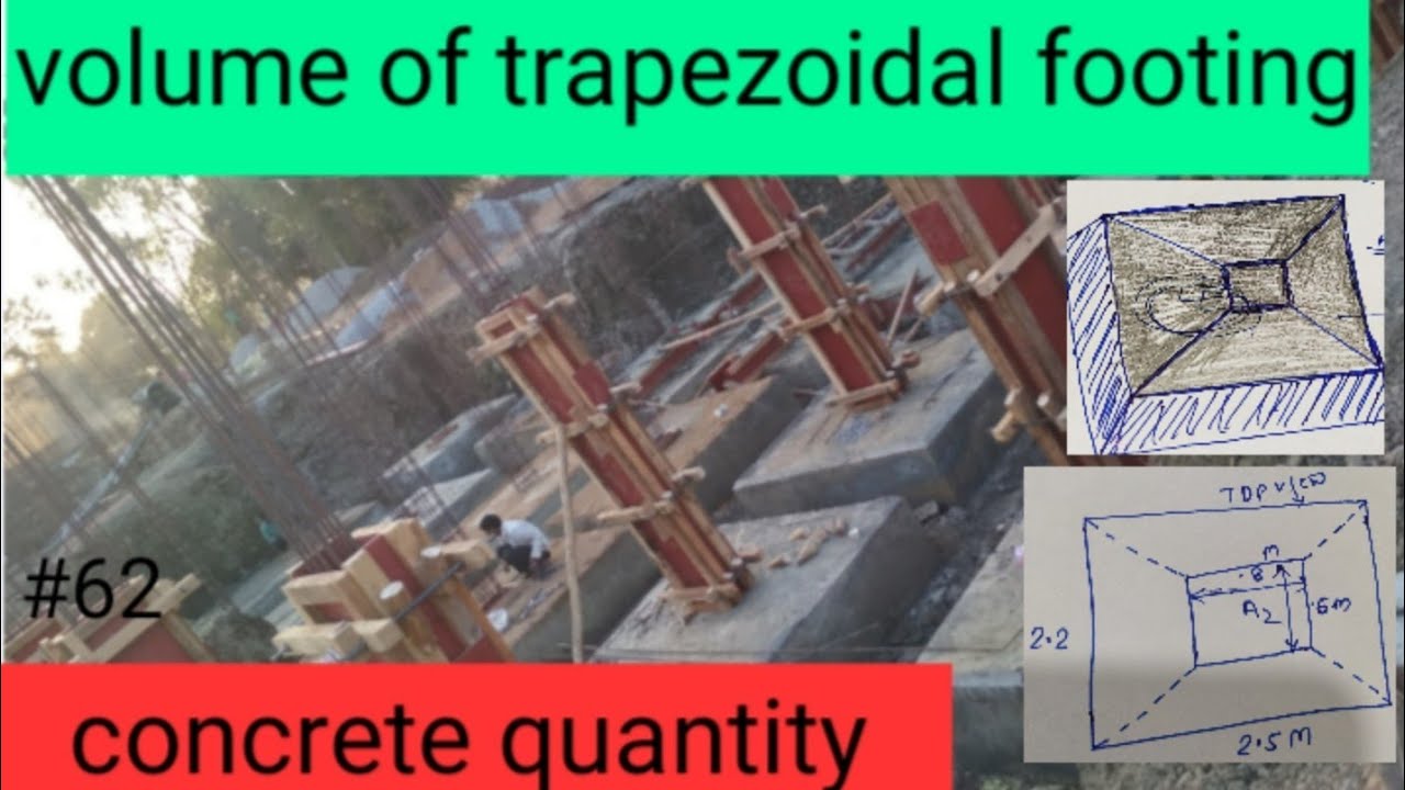 Volume of trapezoidal/slope footing. quantity of trapezoidal footing ...