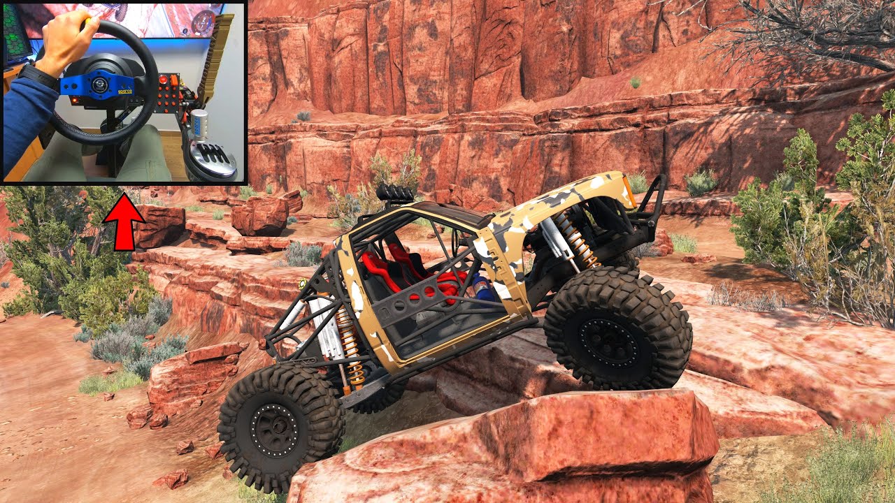 Realistic Rock crawling part 1- BeamNG.drive Steering wheel gameplay ...