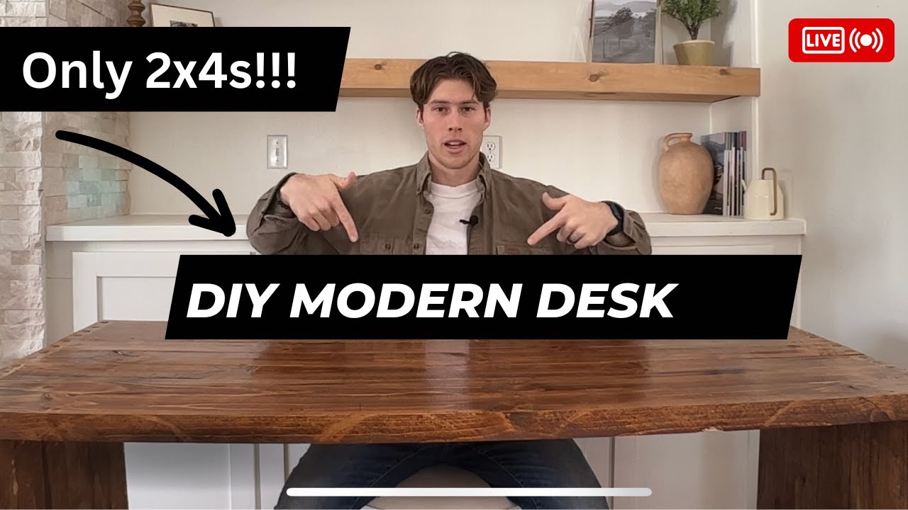 How to Make a Modern Desk with only 2x4s - YouTube