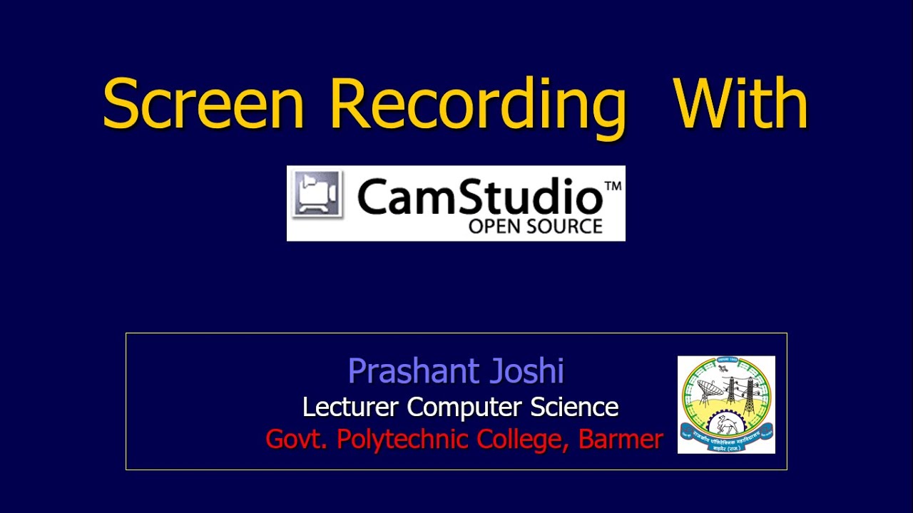 Screen Recording with OpenSource CamStudio - YouTube