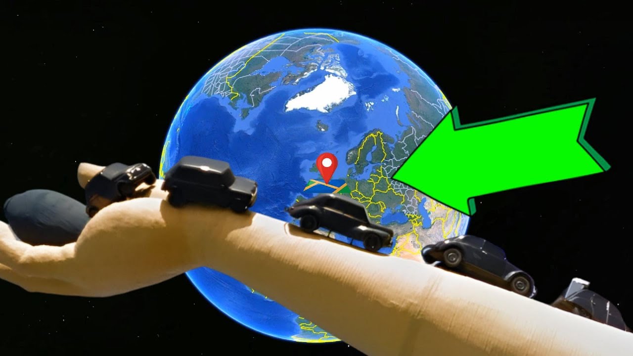 Giant arm with cars Google Maps! - YouTube