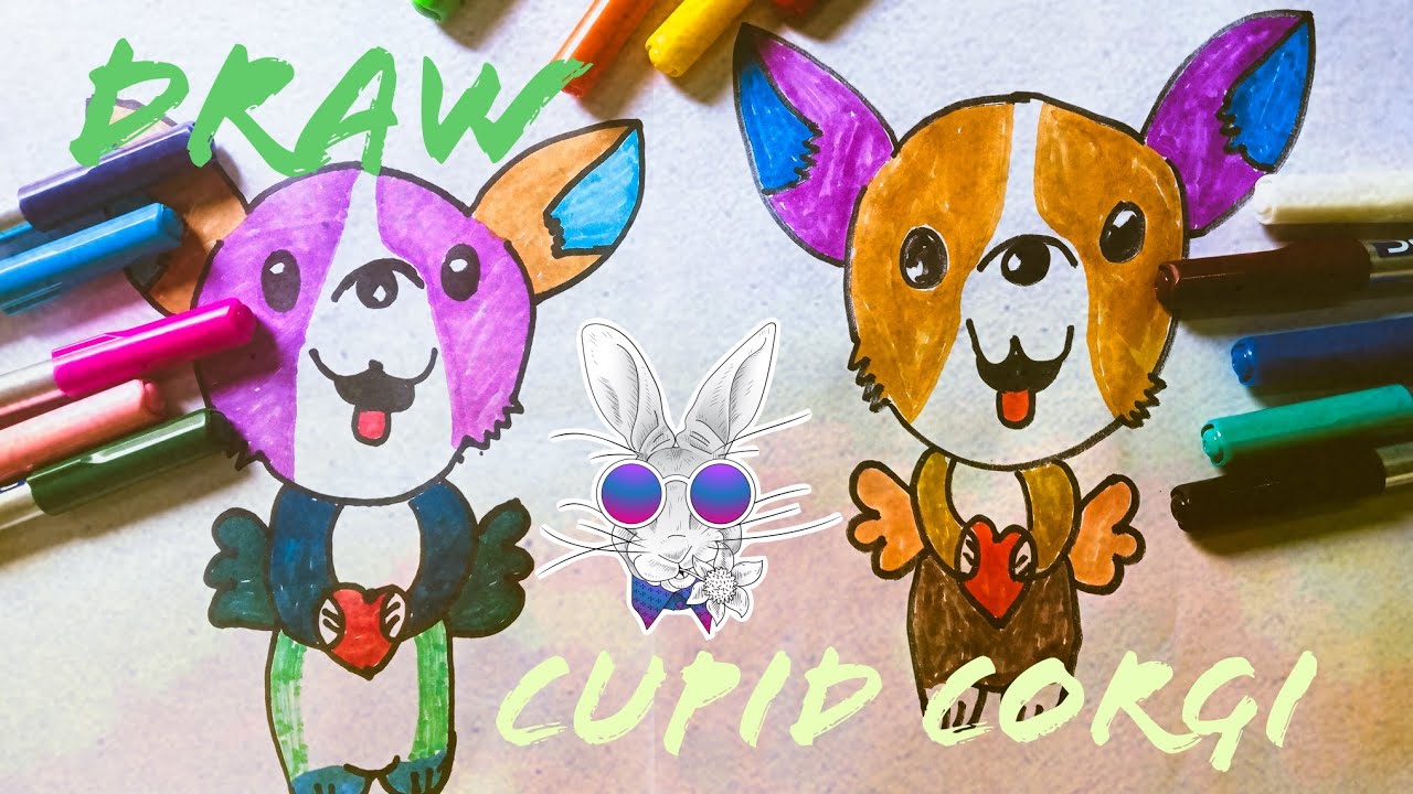 How To Draw A Cupid 💘 Corgi with your friends - YouTube