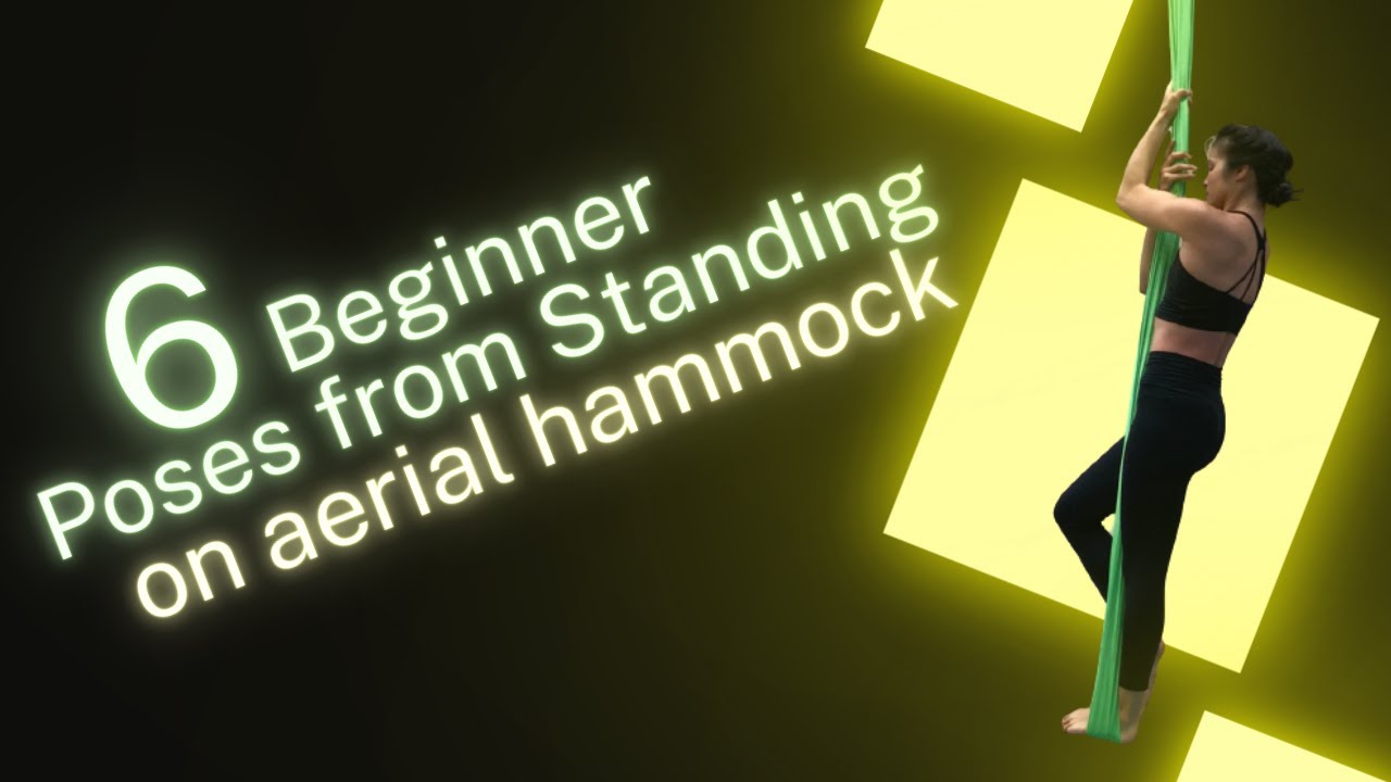 6 Beginner Poses on Aerial Hammock from Standing - YouTube