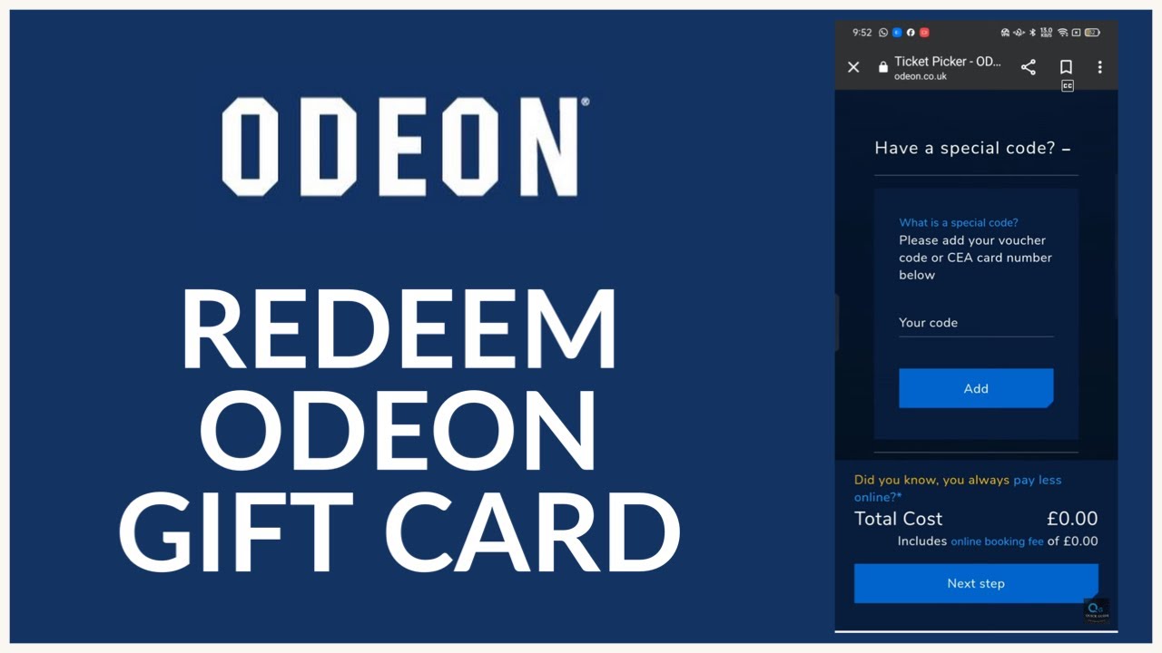 How to Redeem Odeon Gift Card in 2024? - YouTube