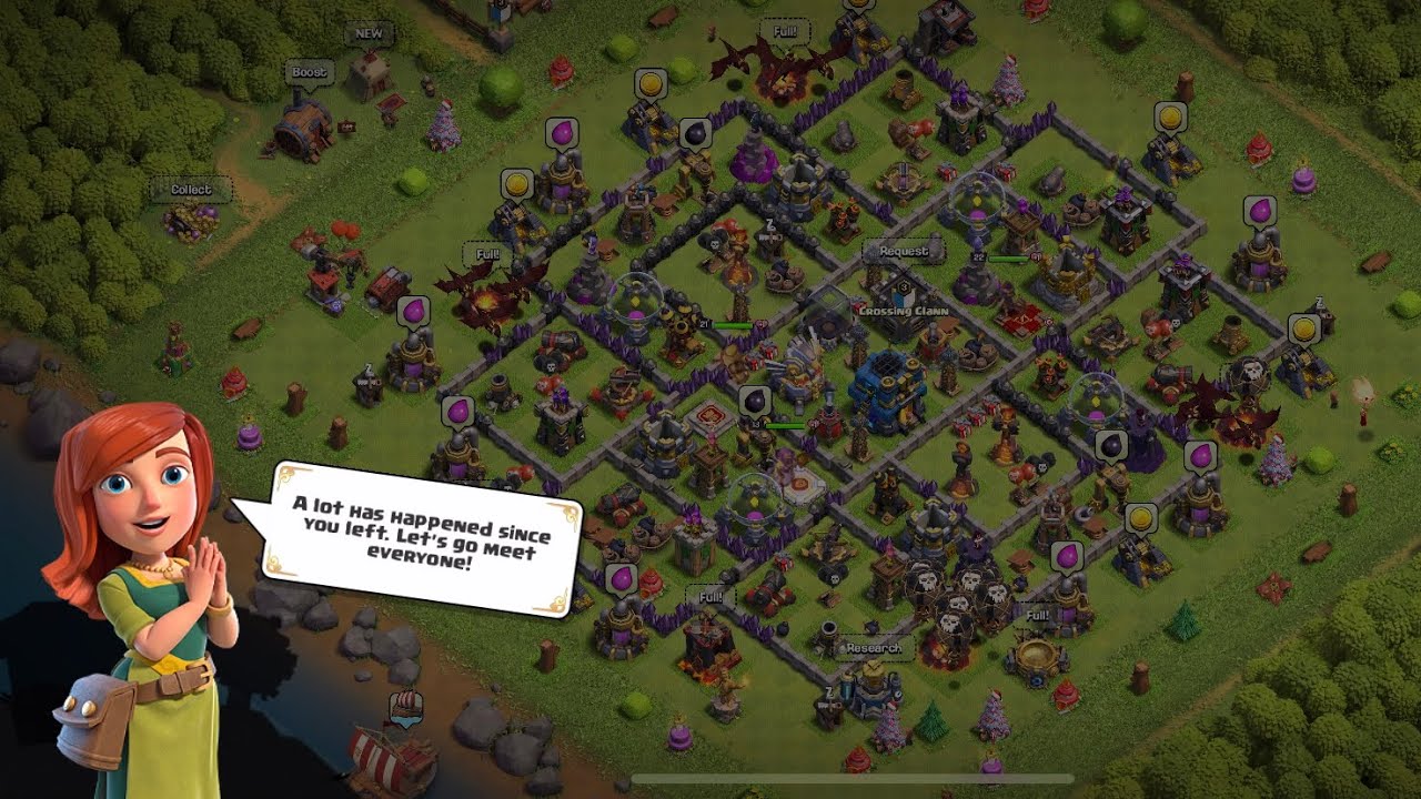 returning to my rushed clash of clans base after 1 year. - YouTube