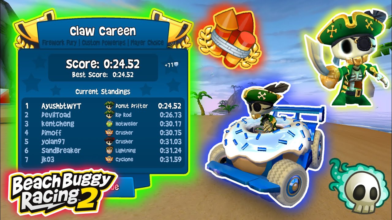 Claw Careen 🧨| Donut🍩Drifter + McSkelly | 1st🥇Place | Beach Buggy ...