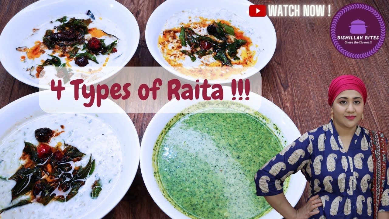 4 Types Of Raita Recipe I Easy And Quick Raita Recipe I Restaurant ...