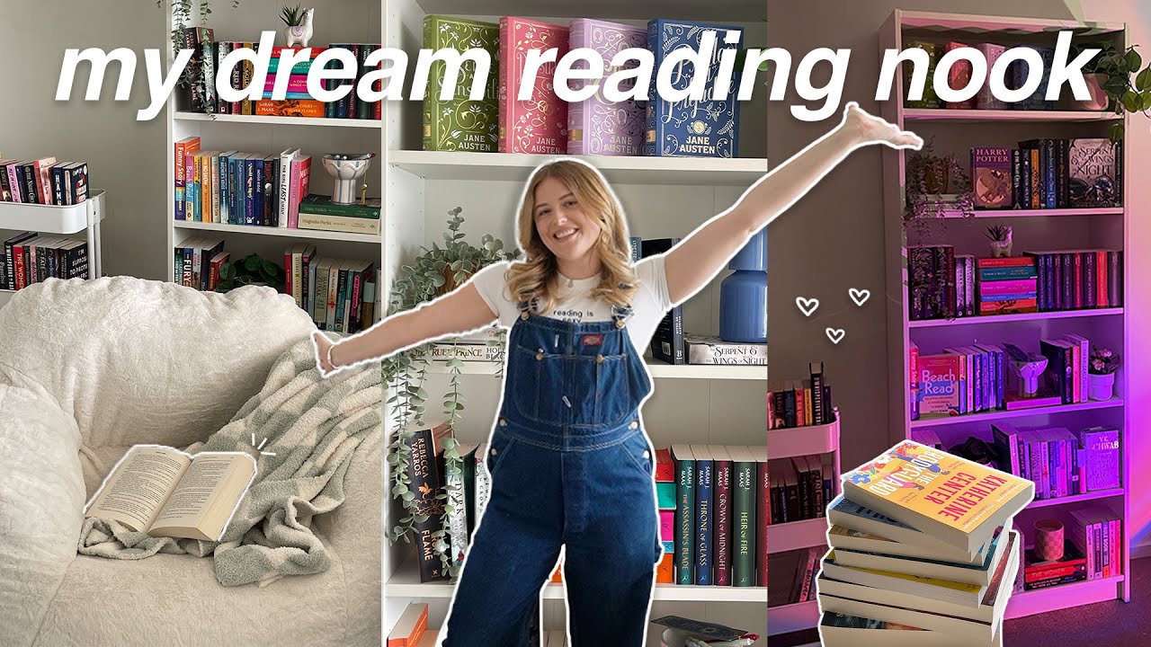 building & decorating my *DREAM* bookshelves & reading corner 📖🕯️🧸 ...
