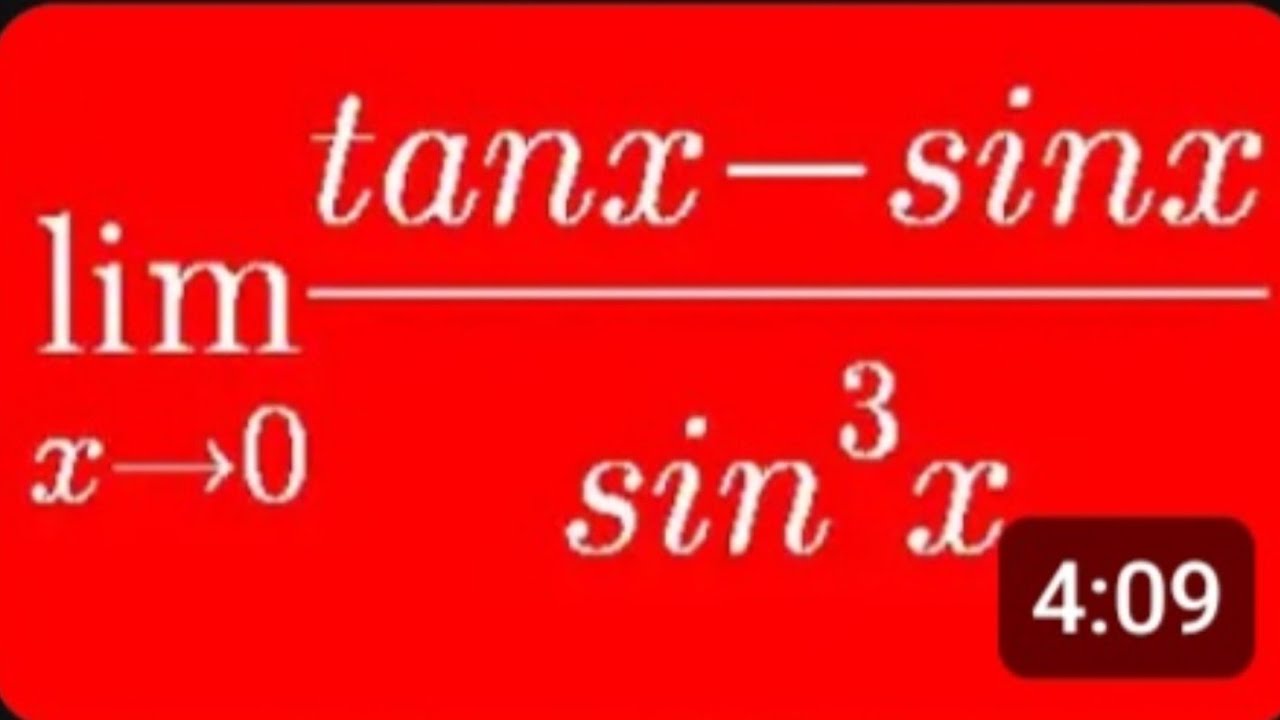 Evaluate:- limit x tends to 0 then ( tanx-sin x/ sin^ 3x)# mathematics ...
