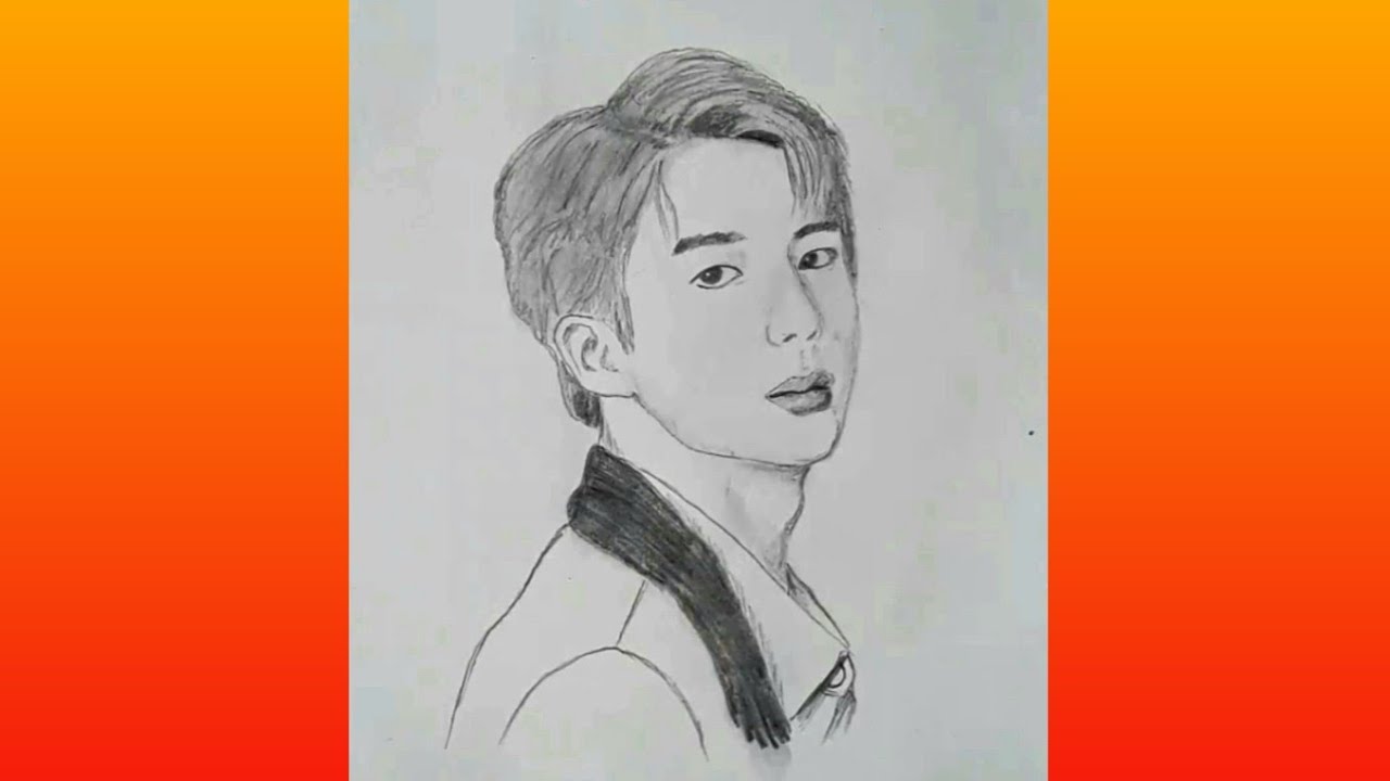 Pencil sketch drawing of Jin (BTS) | bts drawing - YouTube
