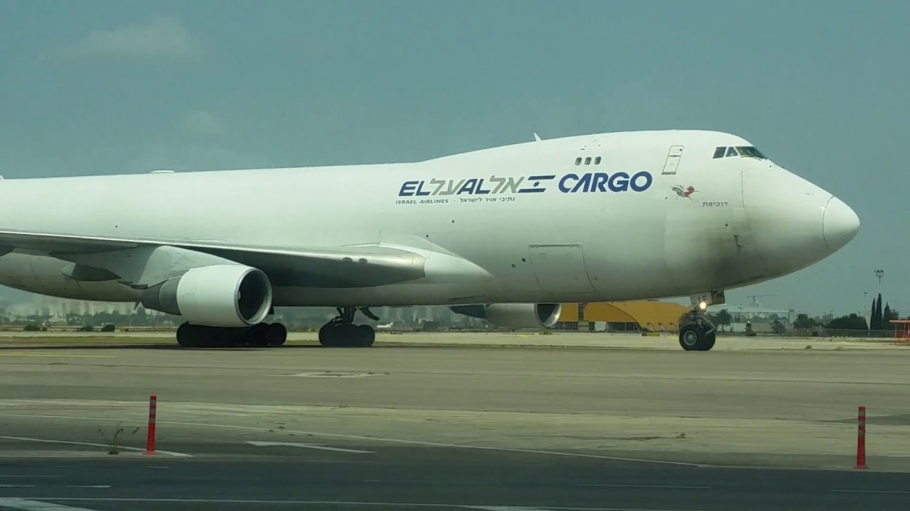 El Al Boeing 747 cargo just after landing in LLBG airport - YouTube