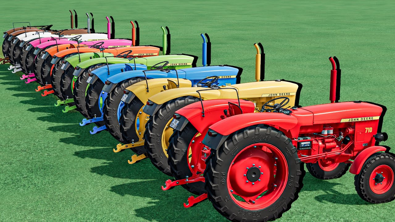 Mini Tractors with Colors - Transport WORK with John DEERE Tractors ...