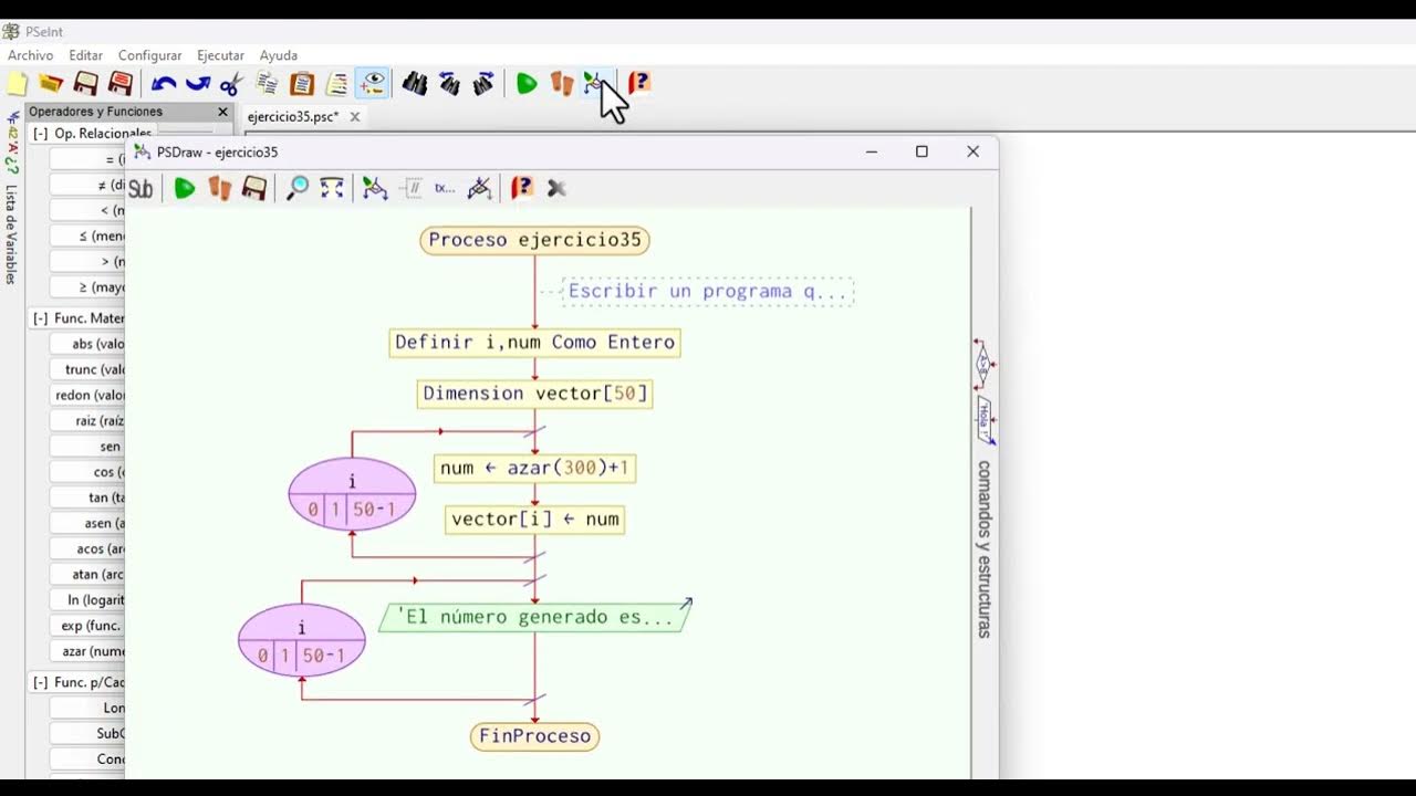 Generar números aleatorios en un vector con PseInt - Pseudocodigo - YouTube