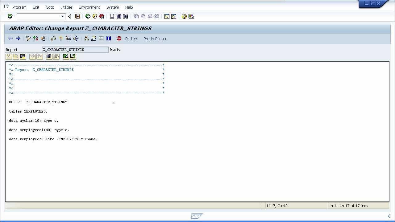 SAP ABAP Training - Character Strings - Declaring C and N fields - YouTube