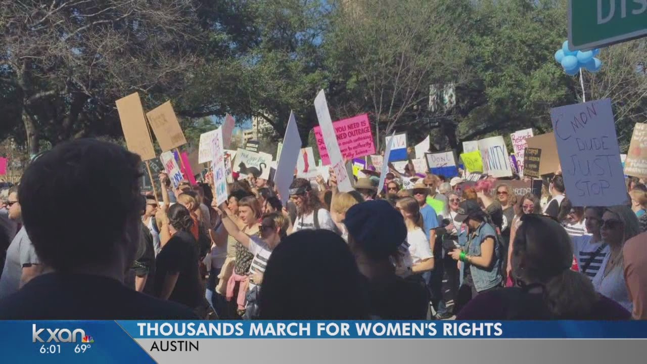Thousands participate in Women’s March on Austin - YouTube